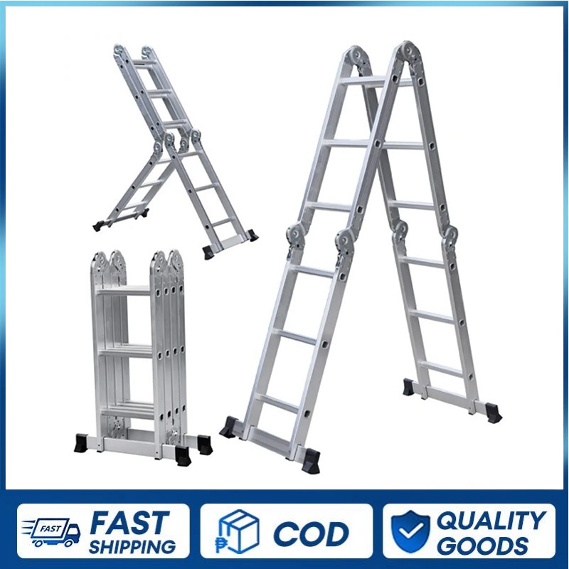 Adjustable Ladder Aluminum 16/20FT Heavy Duty Multi Purpose Thickened ...