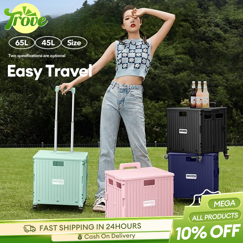 Trove Foldable Shopping Grocery Cart organizer Storage Trolley Grocery ...