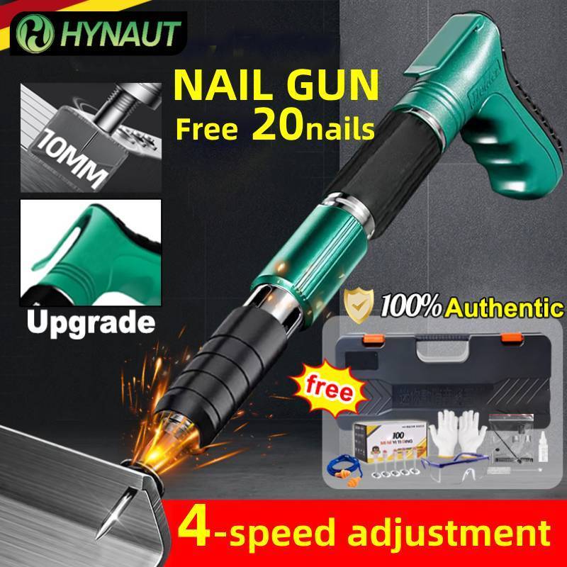 HYNAUT Nail Gun (Free 20 nails) Nail Gun Heavy Duty Manual Steel Nail ...