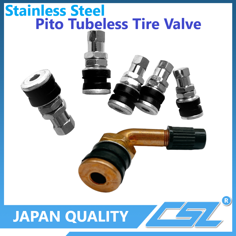 CSL Motorcycle Tire Valve Pito Tubeless Pito Valve Stainless Chrome ...