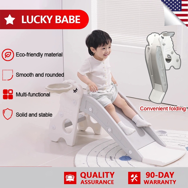 LUCKYBABE Children's indoor slide multifunctional toy foldable baby ...