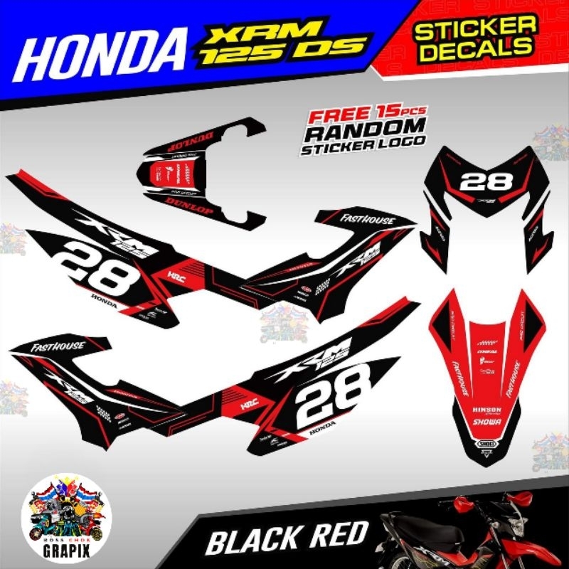 XRM 125 Fi DS (2021 - 2024) FULL BODY Decals Sticker w/ Free Brand Logo ...