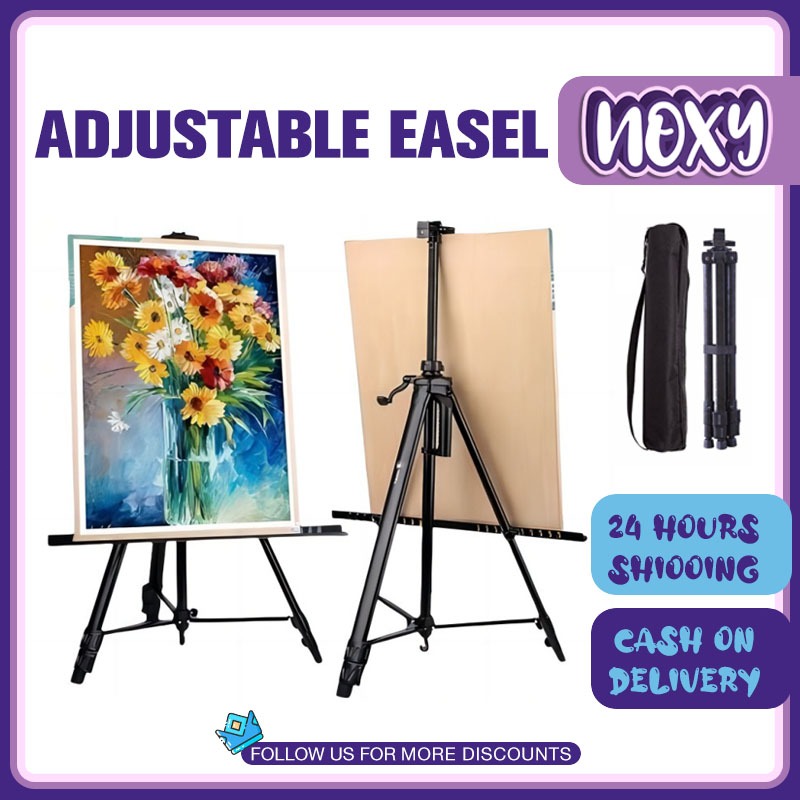 Black Lightweight Aluminum Folding Display Stand Retractable Painting ...
