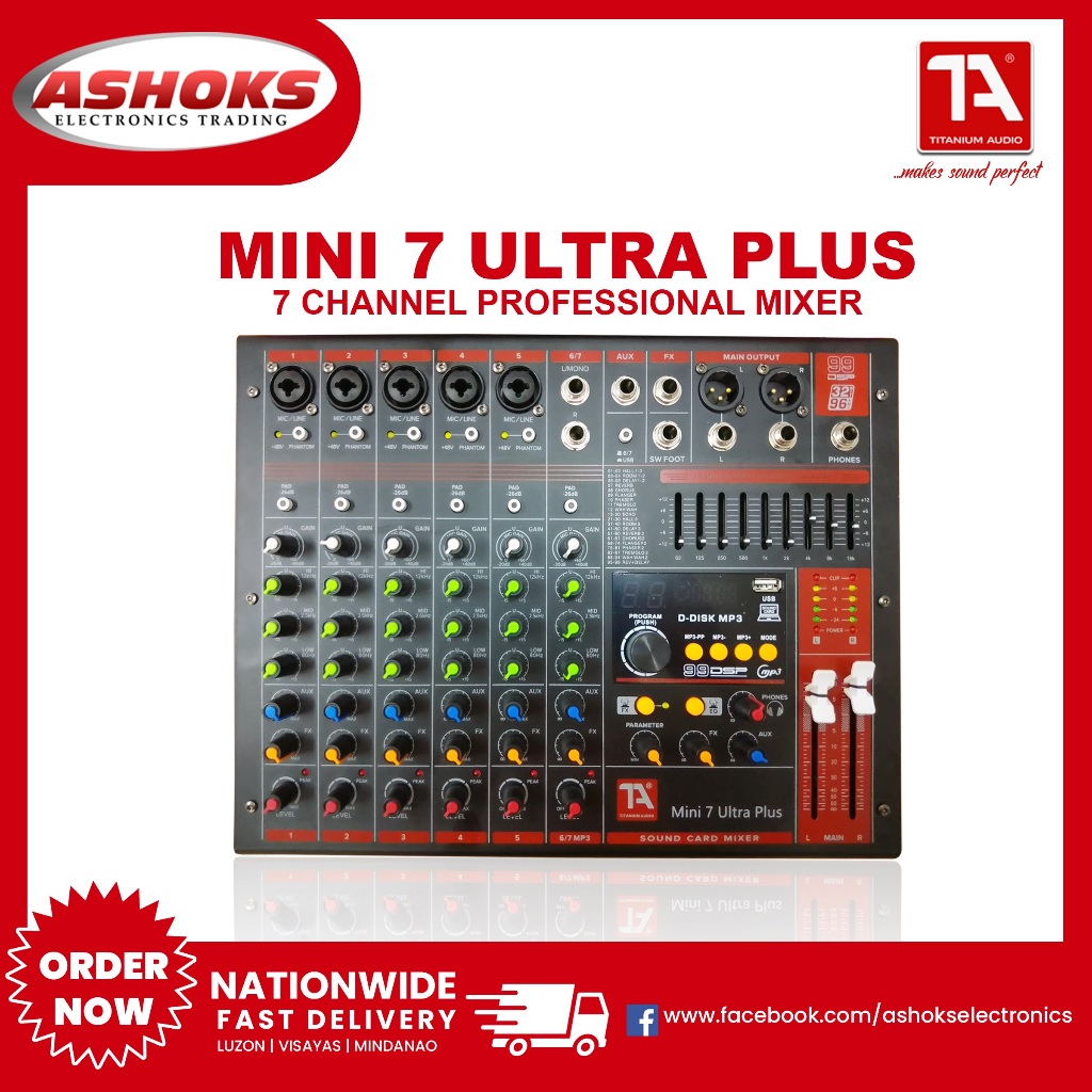 Titanium Audio Mini 7 Ultra Plus Mixer/7 Channel Mixing Console/32BIT ...