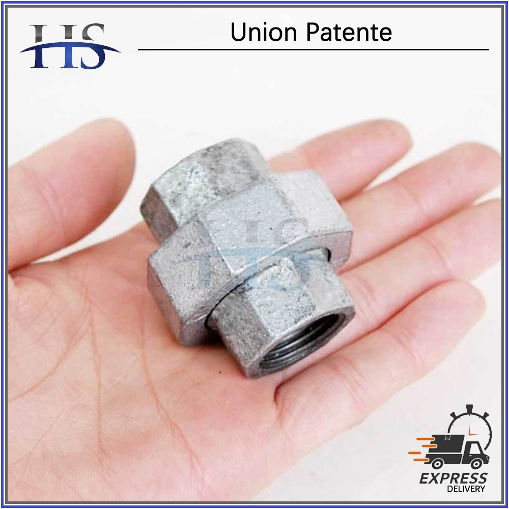GI Pipe Fittings Galvanized Union Patente 1/2" , 3/4'' , 1" | Shopee ...