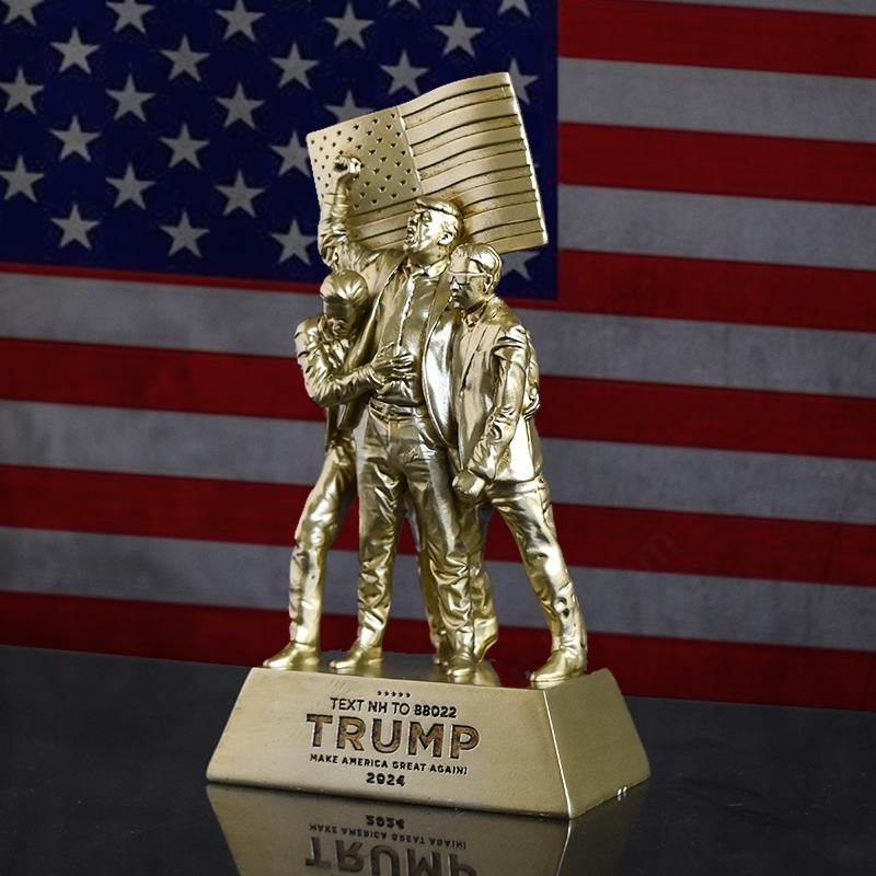 8-inch Trump Assassination Resin Craft Sculpture: Proud Patriot Donald ...