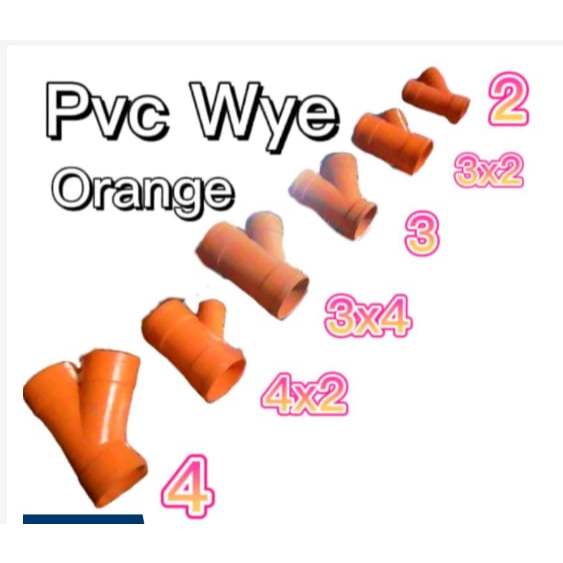 Pvc Wye BIG SIZES 2x2'', 3x2'', 3x3'', 4x2'', 4x3'', 4x4'' Orange ...