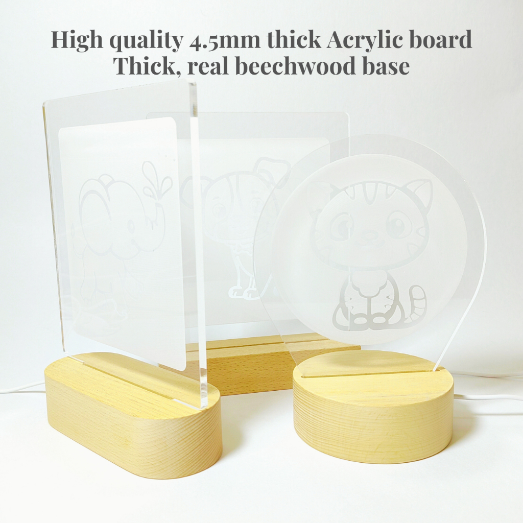 Wooden Base Lamp and 5mm Acrylic Board - LED | Shopee Philippines