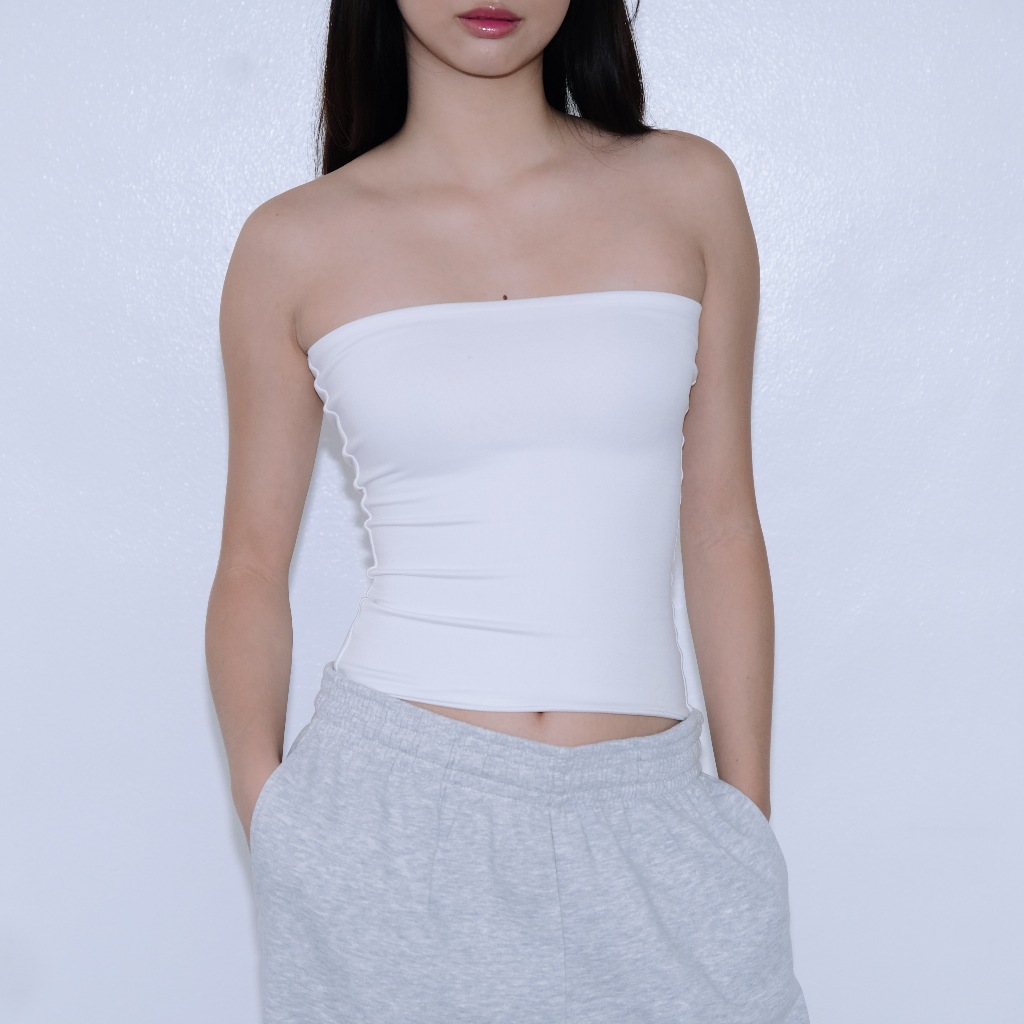Sponty Amy Tube Top Slim-fitting Fabric Cotton Double Lined | Shopee Philippines