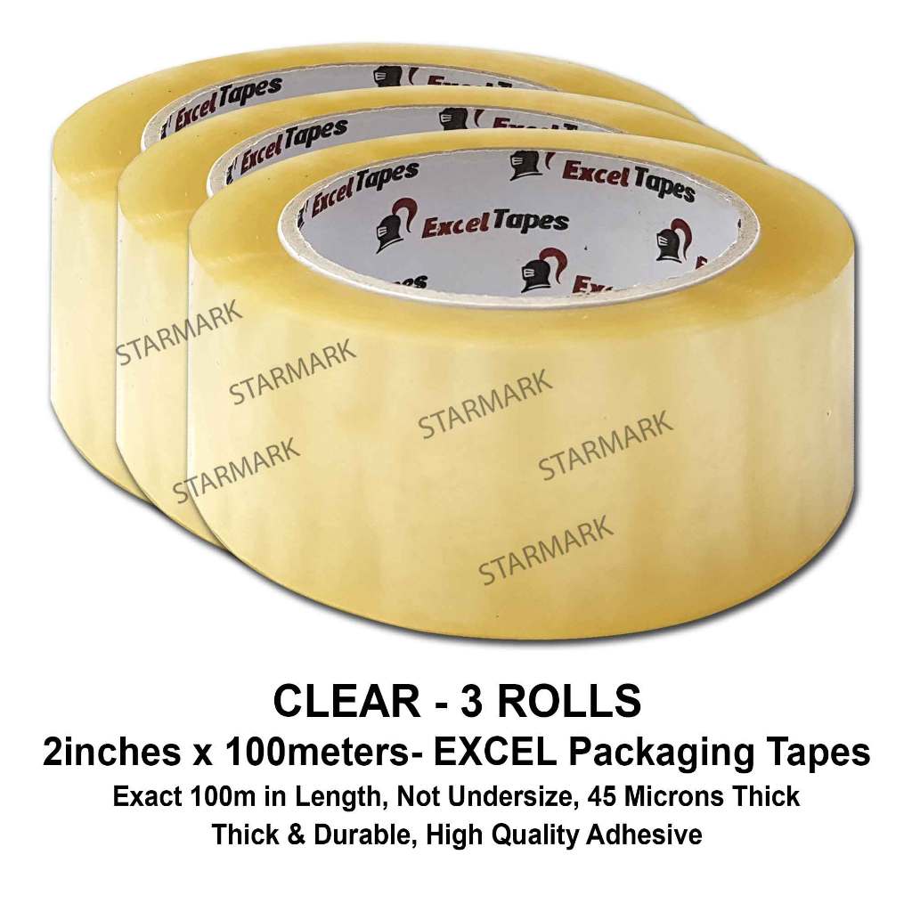 Excel Packaging Tapes Clear- 2 inches x 100 meters 45 microns Thick ...