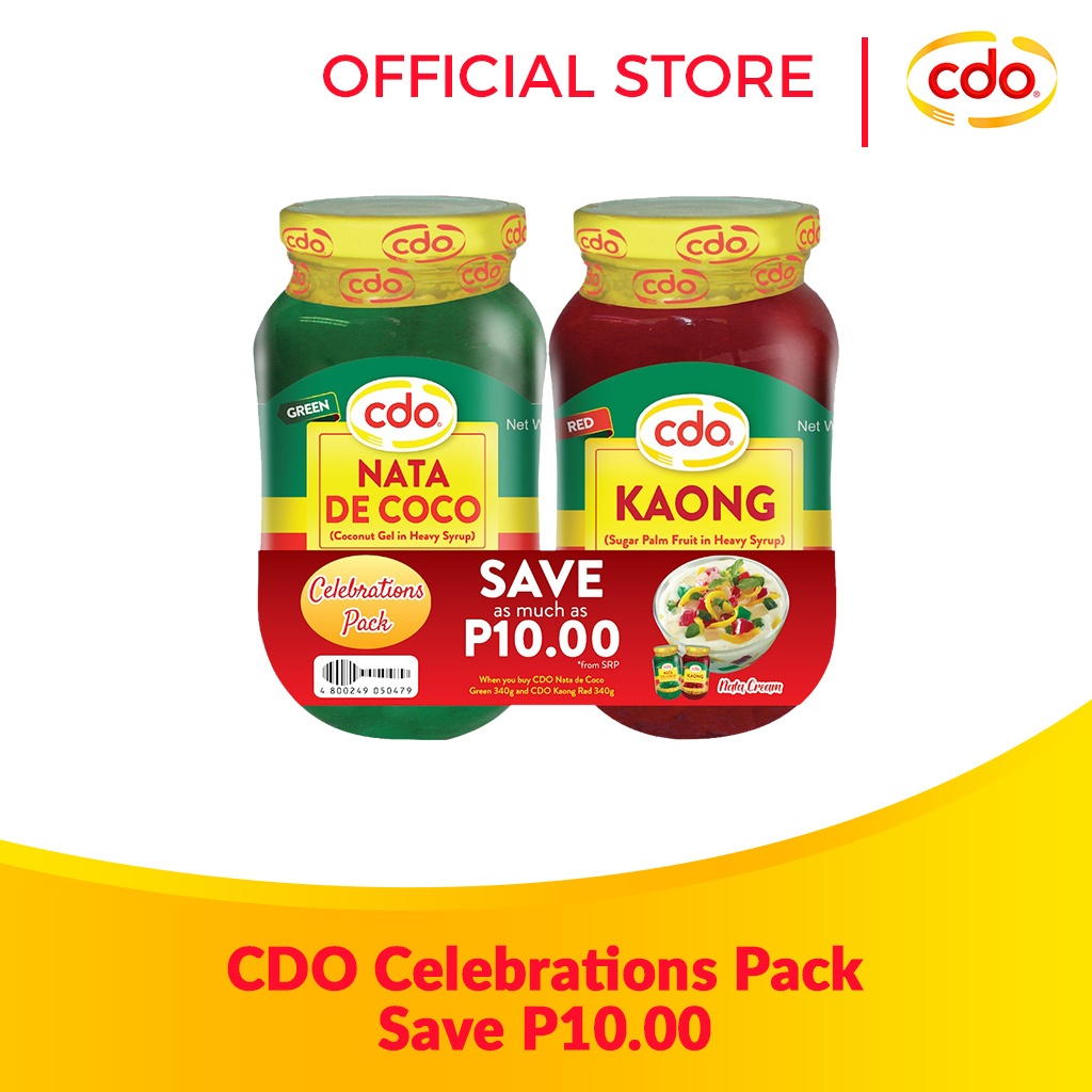 CDO Sweet Preserves Duo Bundle (Kaong Red 340g + Nata de Coco Green ...