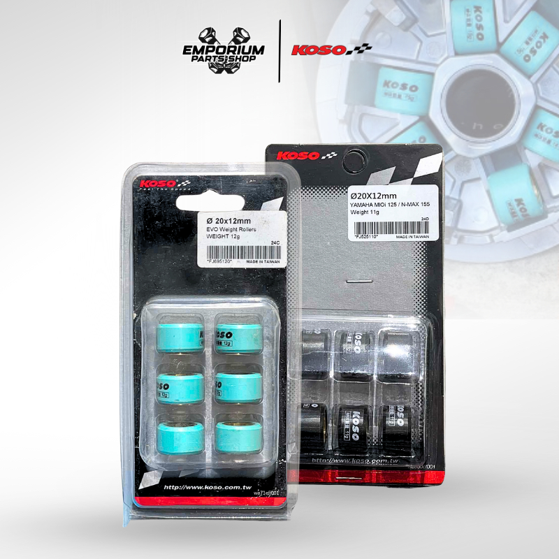 KOSO Evo Flyball (20x12) and KOSO black Flyball NMAX/AEROX/M3/GRAVIS ...