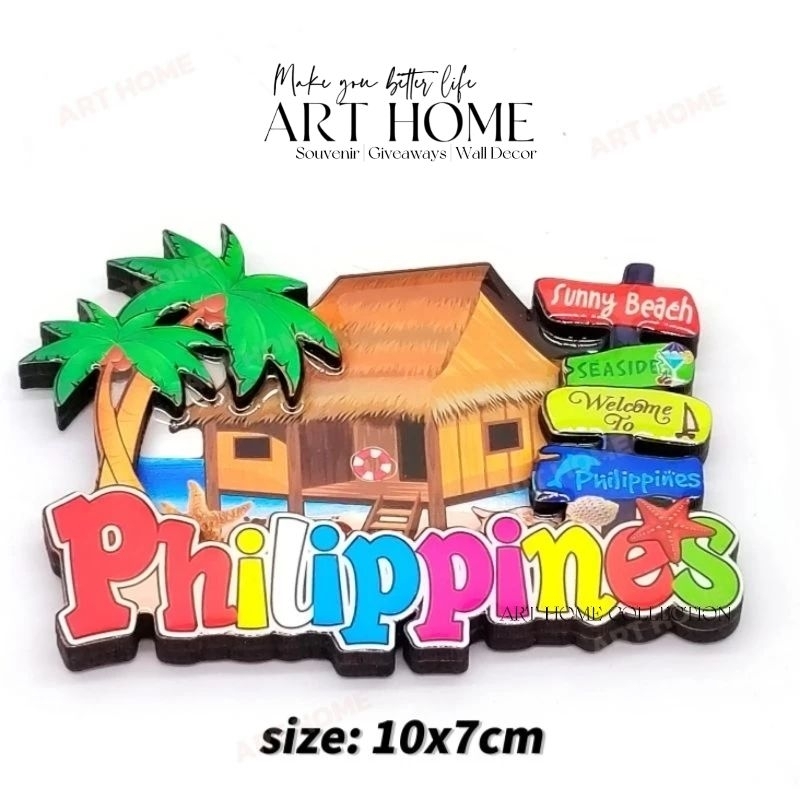 PHILIPPINES Wooden 2D Fridge Magnet Embossed Ref Magnet Souvenirs ...