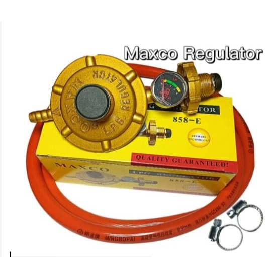 Maxco LPG Regulator with Gauge and without gauge 1.5 Meter LPG HOSE w ...