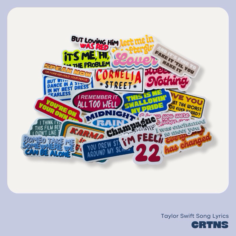 Taylor Swift Lyrics Stickers - Vinyl Waterproof Matte Sticker 🪐 ...