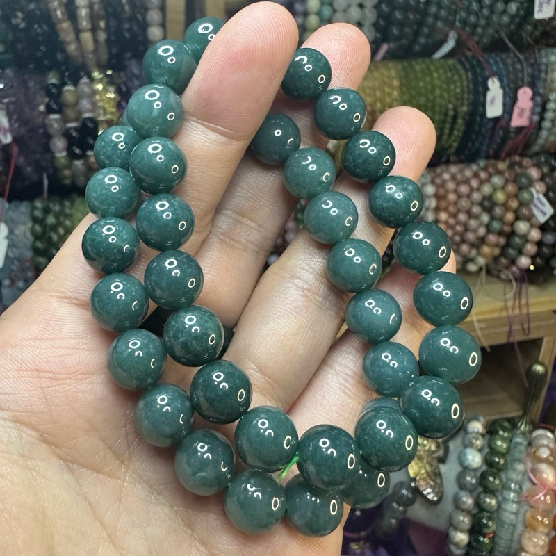 Ritualized ~ Super HQ Blue Water Jadeite with certificate 9.8MM 16.5CM ...
