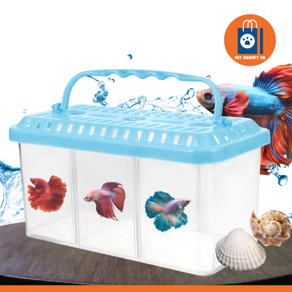 Triple Betta Tank Fighting Fish Aquarium Tank 9cm x 7.5cm x 16.5cm ...