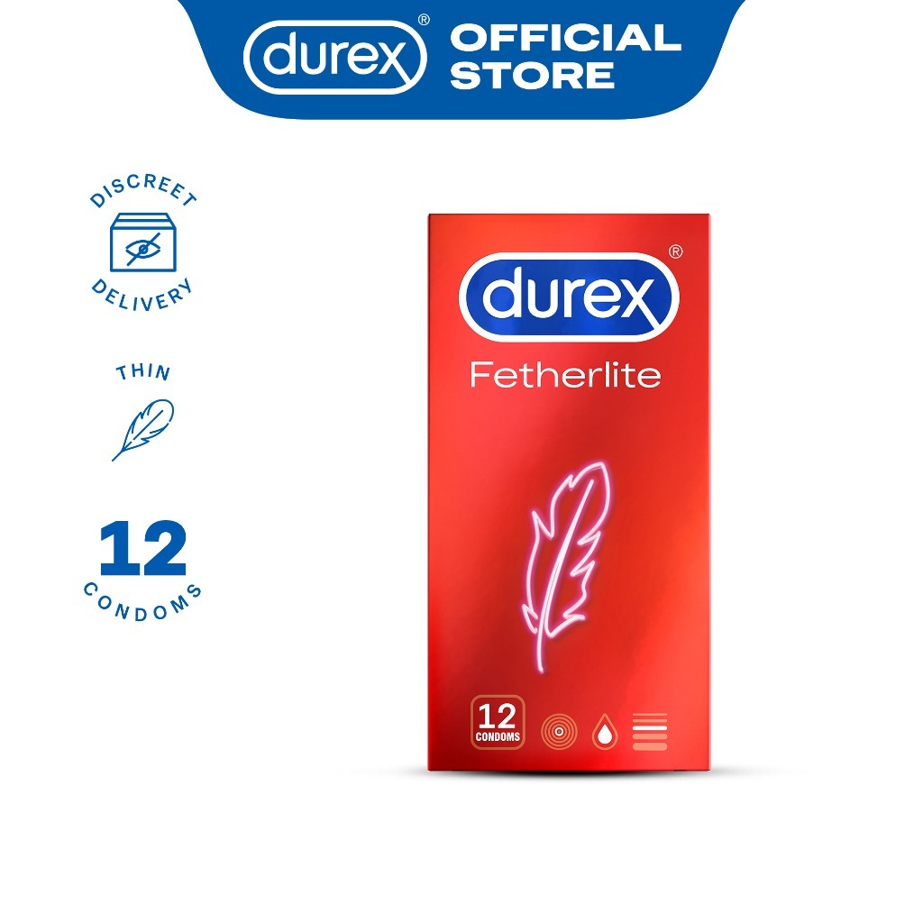 Durex Fetherlite Thinner Lubricated Condoms 12s (Set of 12 - 144 ...