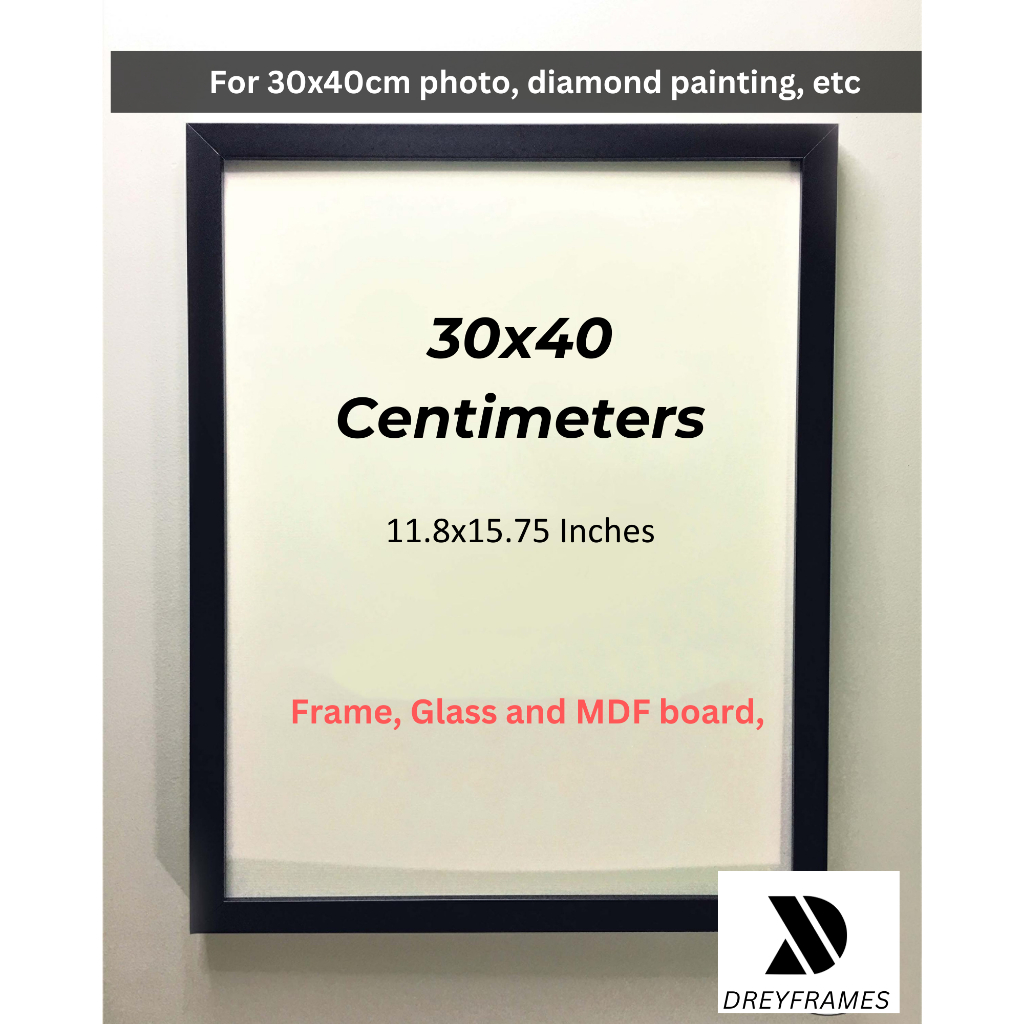 30x40cm Picture Frame with Glass & MDF Board for Artworks, Photos ...