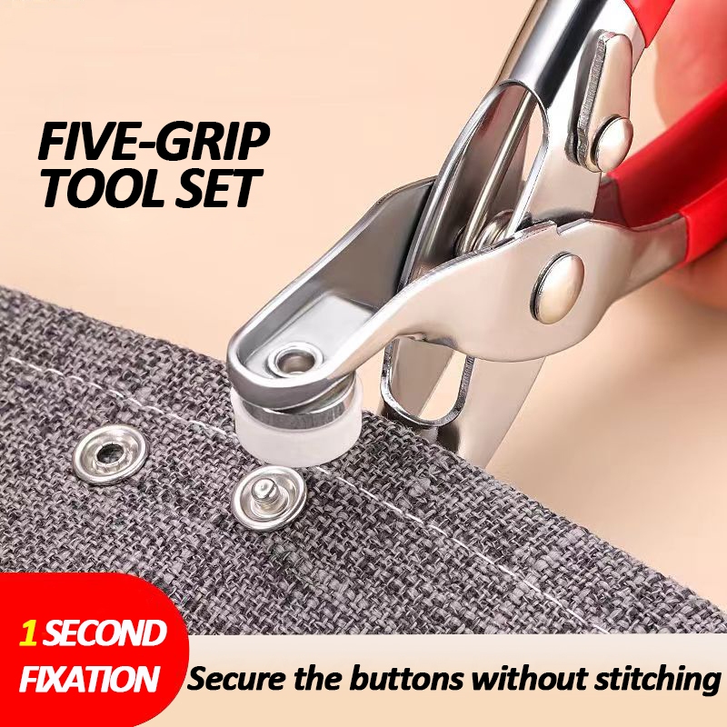 Snap Fasteners Kit Tool No-Sew Button Pliers Fastener Press Stud Button ...