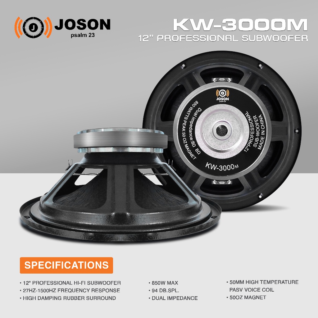 Joson KW-3000 12" Professional Hi-fi Subwoofer (1 pc) | Shopee Philippines