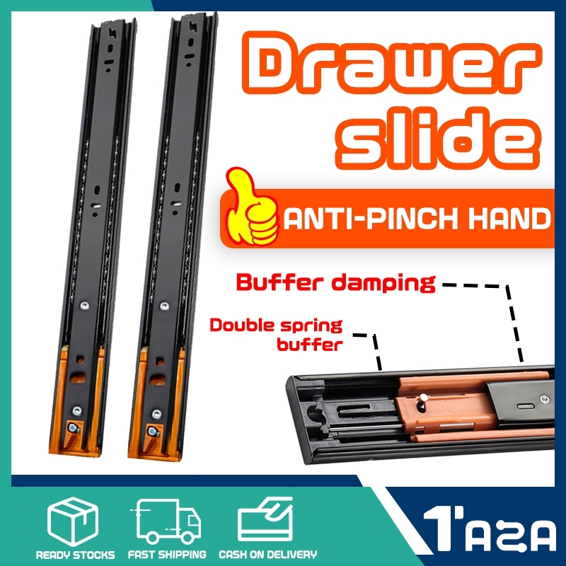 (Per Pair) Drawer Slide Full Extension Slide Steel Ball Bearing ...