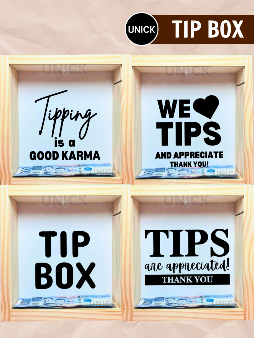 TIP BOX | WOODEN TIPS ARE APPRECIATED | COIN BOX | Shopee Philippines