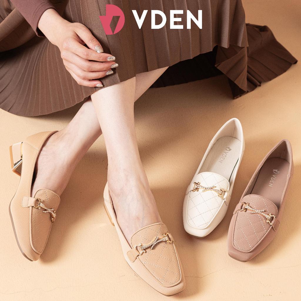 VDEN Square Toe Heeled Leather Loafer Shoes 1.1INCH/3.9CM 78-298 Office ...