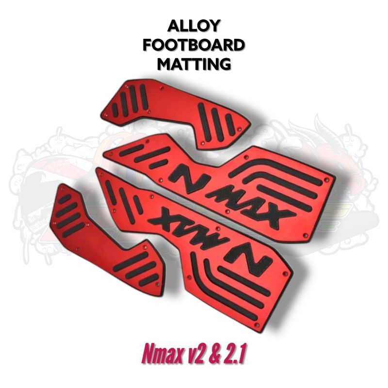 High Quality Yamaha NMAX v2, v2.1 Alloy Footboard Matting (RED ...