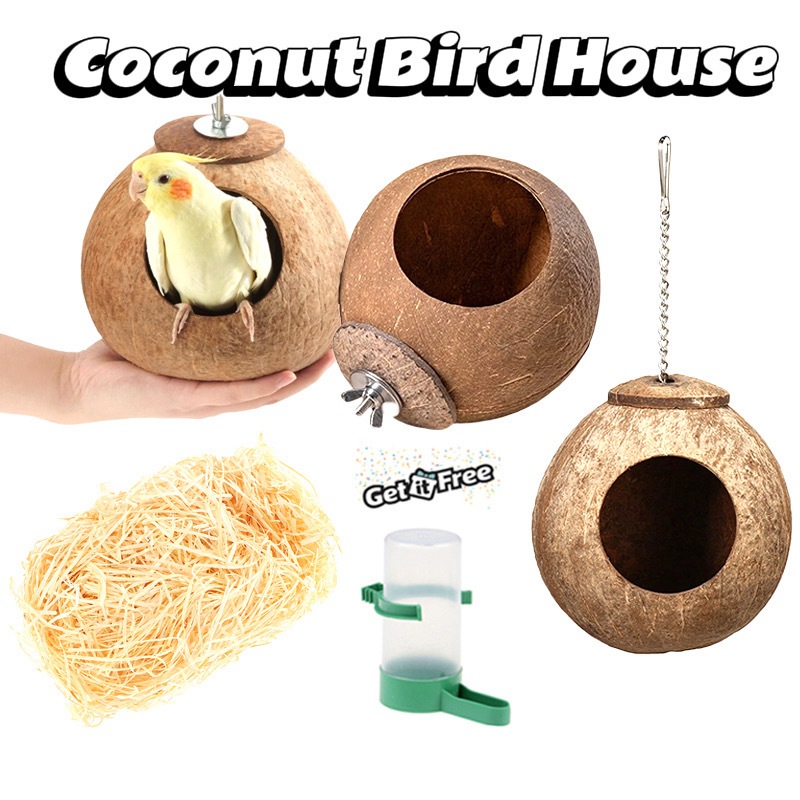 Natural Coconut shell Bird nest Coconut bird house Bird Nesting ...
