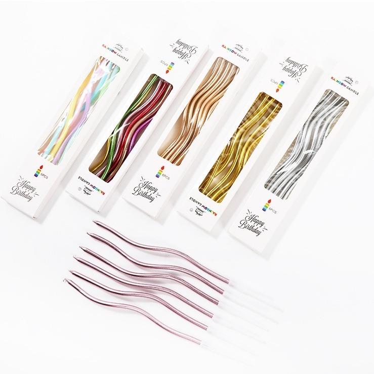6PCS Metallic Color Spiral Candle Topper Spiral Birthday Bachelorette ...