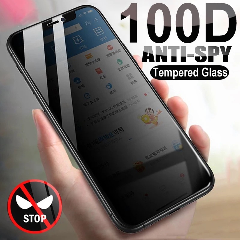 Anti-Spy Privacy Tempered Glass compatible for iPhone 16 15 11 12 13 14 Pro Max XR XS Max 6 7 8 ...