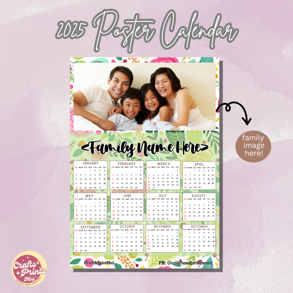 Customized Poster Calendar | A4 size | Shopee Philippines