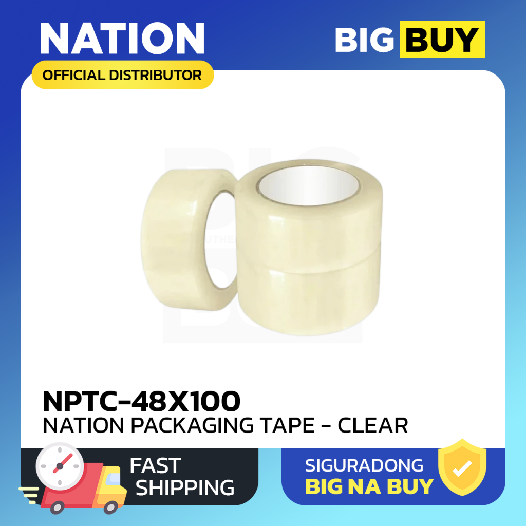 Nation - Packaging Tape 2 inches x 100 Meters Clear Type | Shopee ...