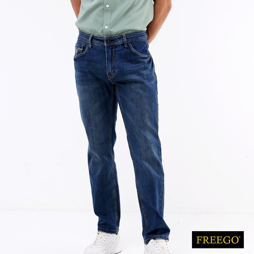 Freego Mens Denim Long Pants Slim Tapered Fit Stretch GBB23-0024 ...