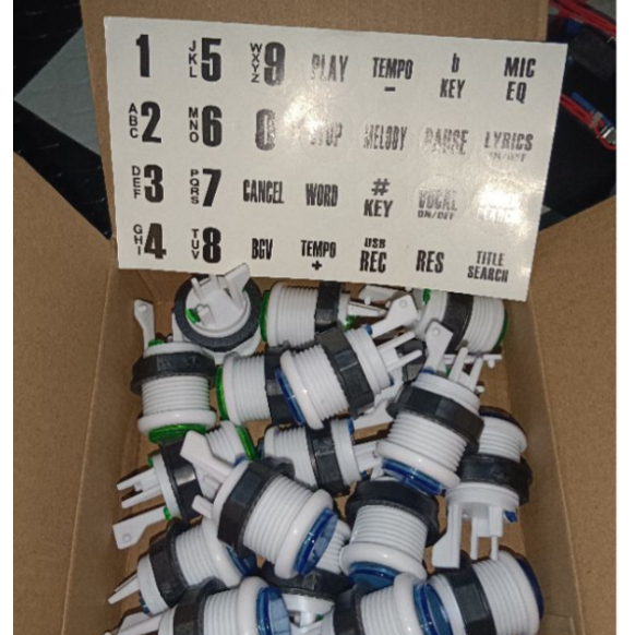 18pcs Push Button with Micro Switch for Videoke Set with number sticker ...