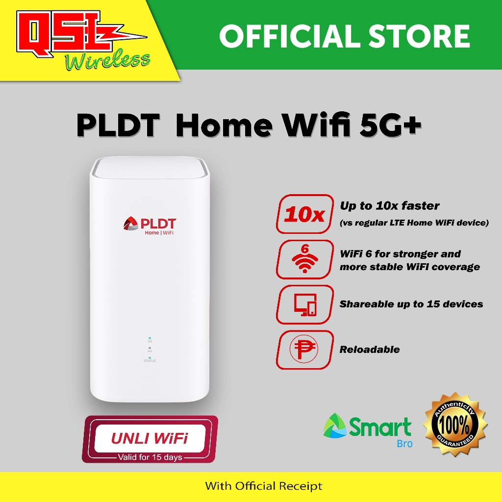 PLDT Home Wifi 5G+ Prepaid Free 15 Days Unli Data | Shopee Philippines