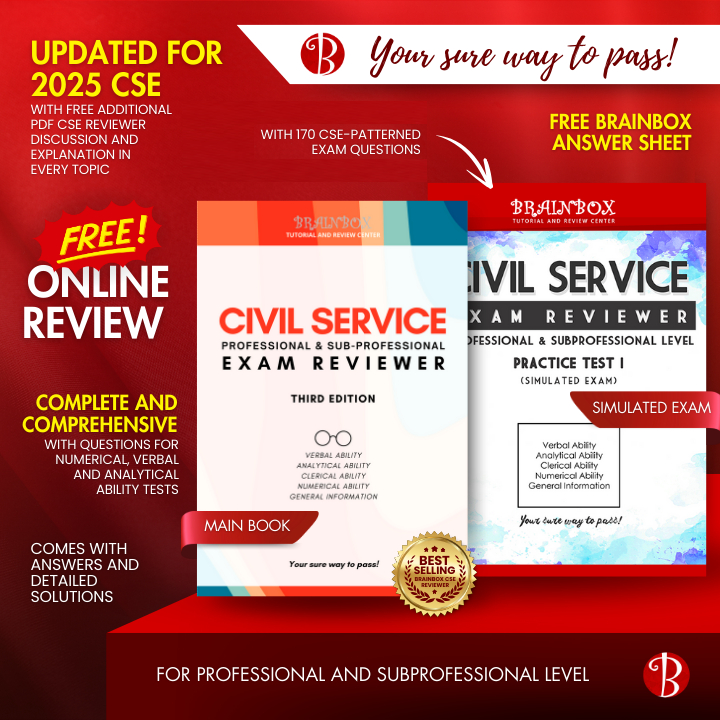 Brainbox Civil Service Reviewer (Mainbook & Simulated Exam) | Shopee ...