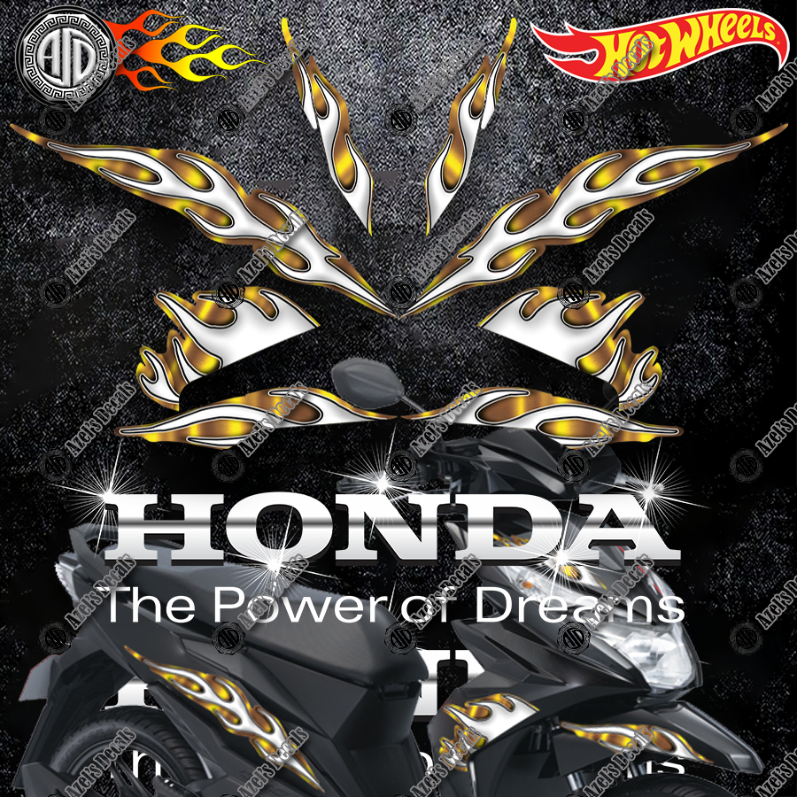 005 HONDA BEAT V2 110 FI HOTWHEELS DECALS STICKER FOR MOTORCYCLE PARTS ...