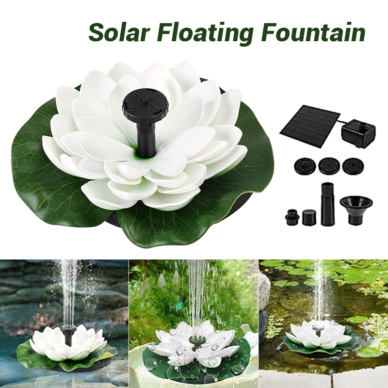 Solar Water Fountain, Water Lily Solar Fountain for Bird Bath, Garden ...