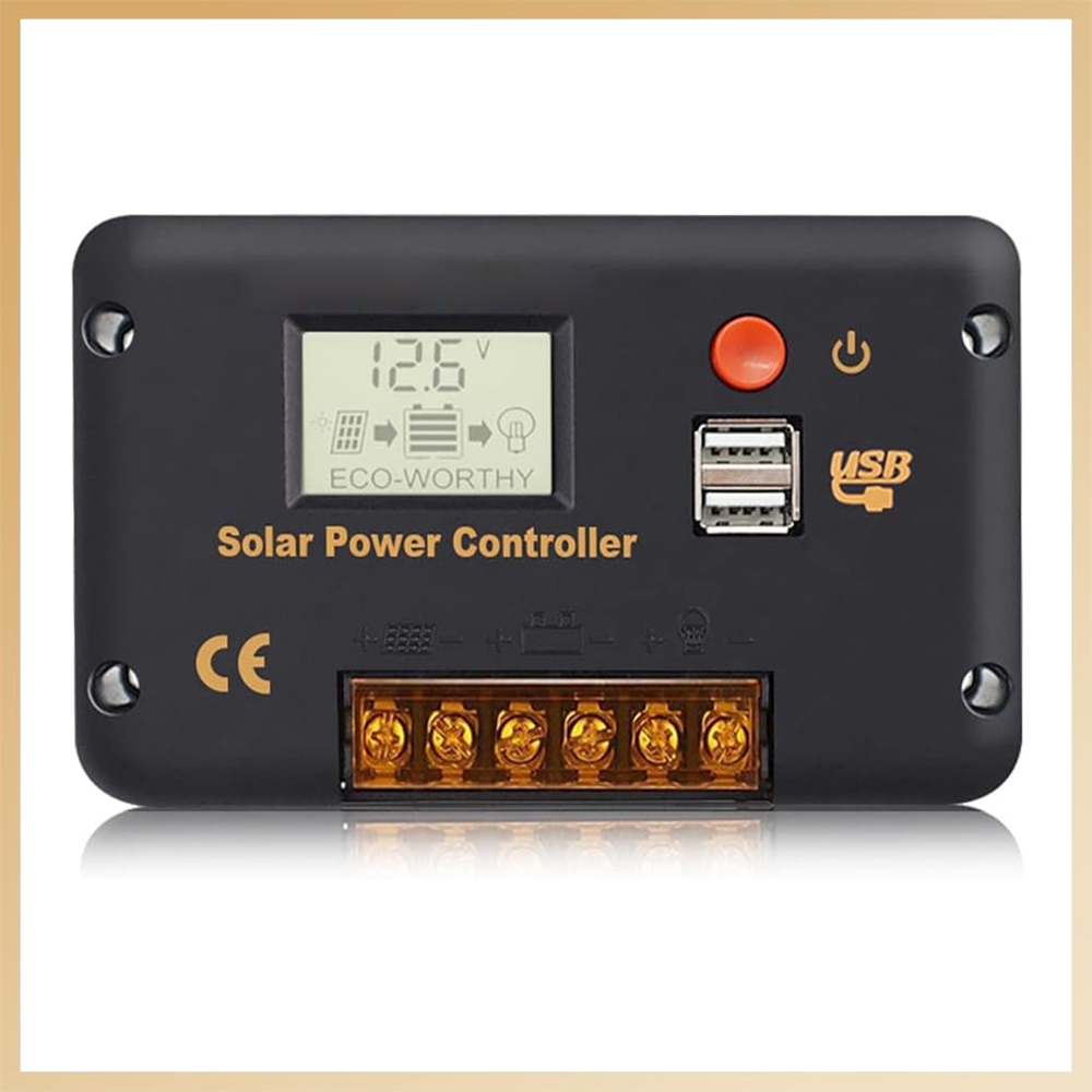 Solar Charger Controller 30A Solar Panel Battery Intelligent Regulator Dual USB Port Auto 12/24V ...
