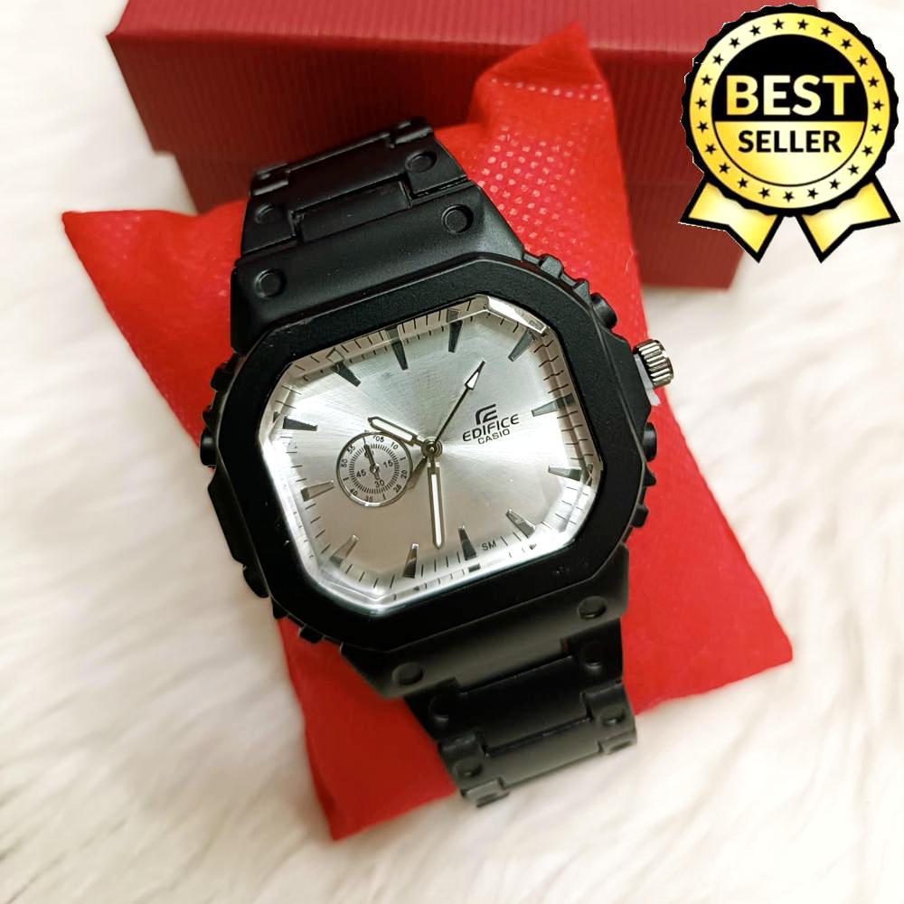 Casio Wheel Edifice 1 Chronograph Square Silver Dial Pure Stainless ...