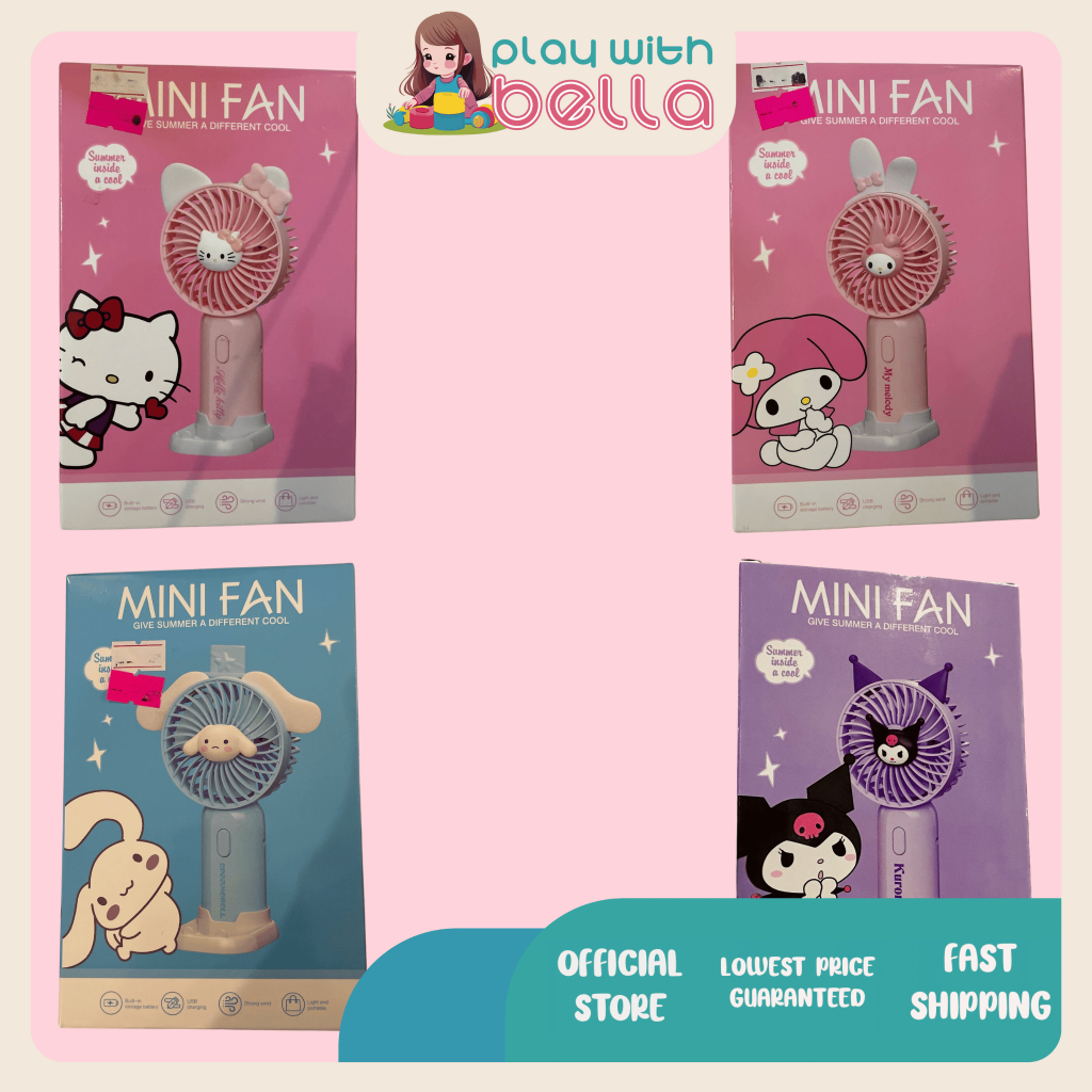 Sanrio Mini Fan Hello Kitty Kuromi Cinnamoroll Mu Melody 4 Design ...