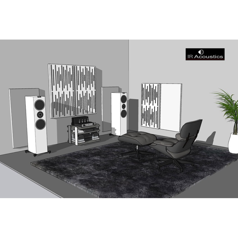 IR Acoustics Light Theme X2 Hybrid Diffuser Absorber Acoustic Panels ...