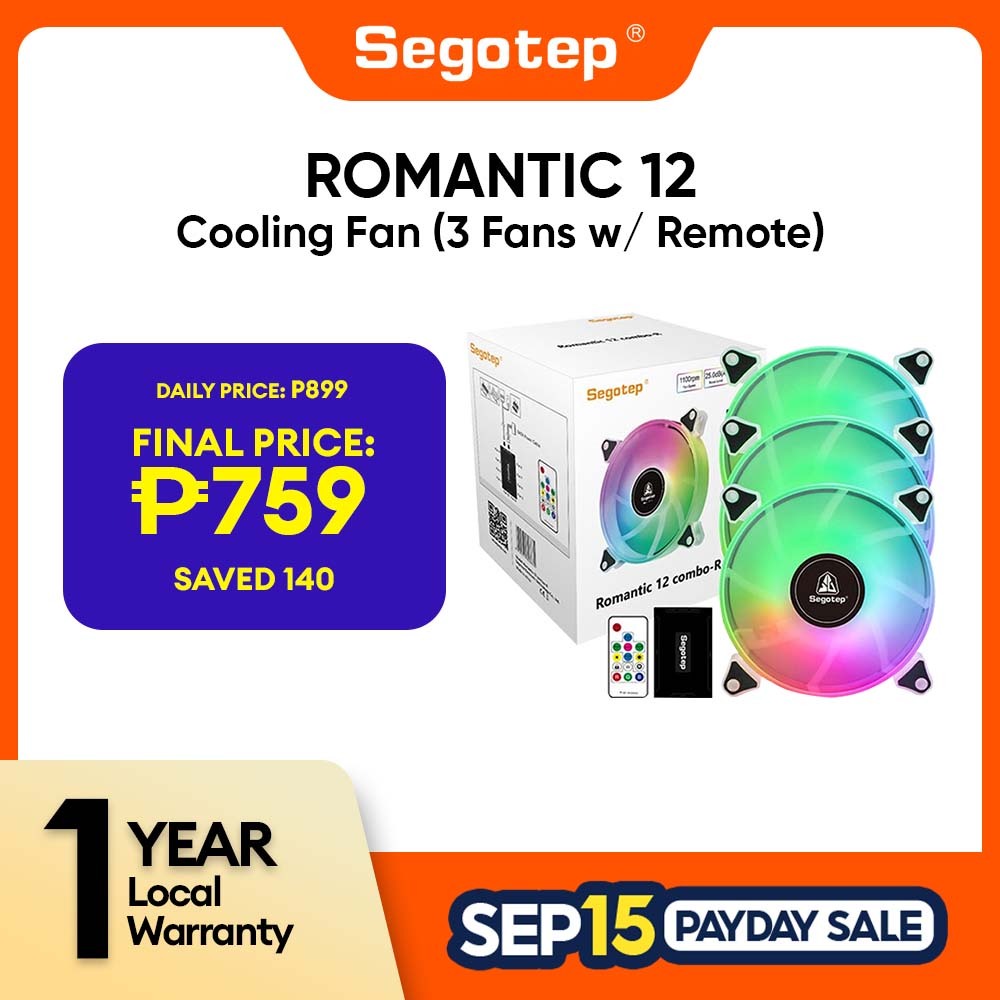Segotep Romantic 12 Combo-R ARGB Lighting Effect Cooling Fans (3 Fans ...