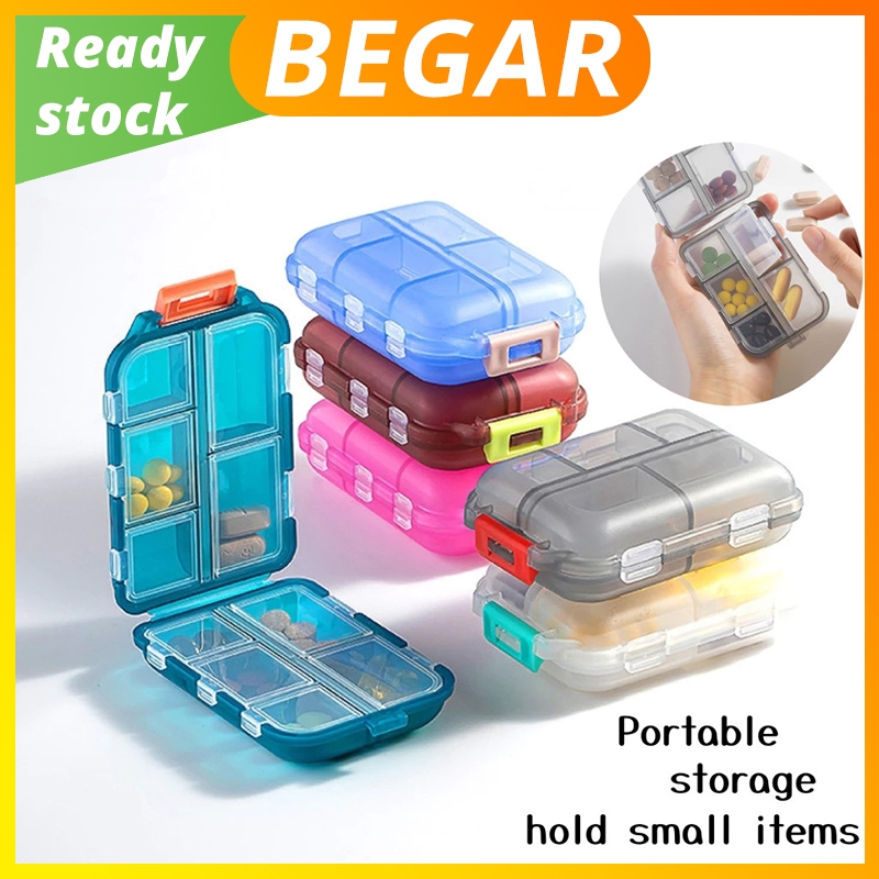 10 Grid Mini Storage Box, Portable Organizer Case, Small Plastic Box ...