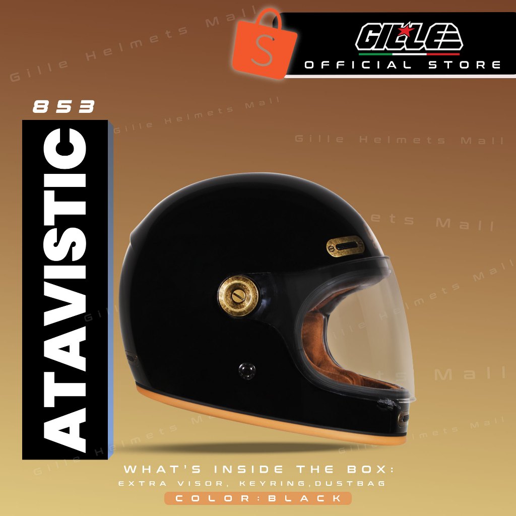 GILLE 898 ATAVISTIC Full Face Motorcycle Helmet | Shopee Philippines
