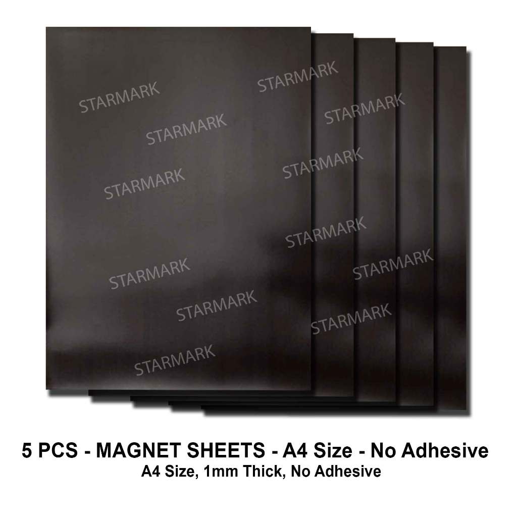 Magnet Sheets Magnetic Sheet A4 Size 1mm Thick Each - No Adhesive - 5 ...