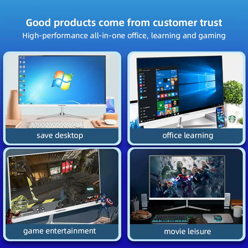 ALL IN ONE DESKTOP PC Gaming Desktop Computer Set 24inch Display HD Pc ...