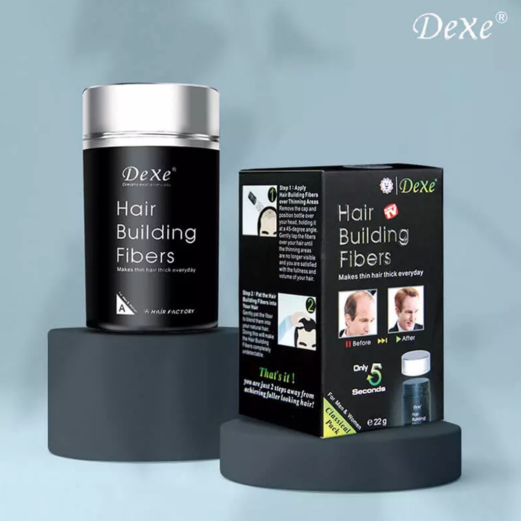 DEXE Hair Black/LBrown/DBrown Building Fiber 22g Powder Thinning Hair ...